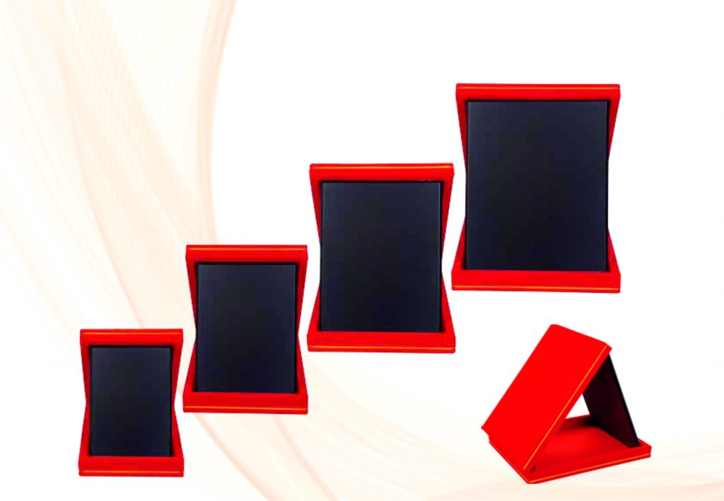 Wood plaque with red velvet box - ASG Awards